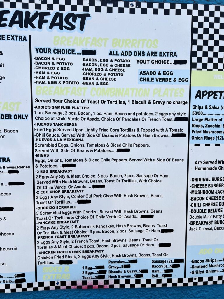 Addie’s Diner – Midland Menus