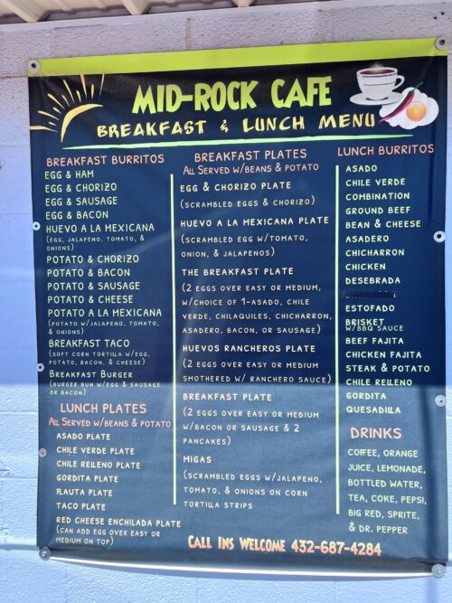 Mid-Rock Cafe – Midland – Menu – Midland Menus