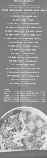 Pho Vietnamese Cuisine – Menu – Midland Menus