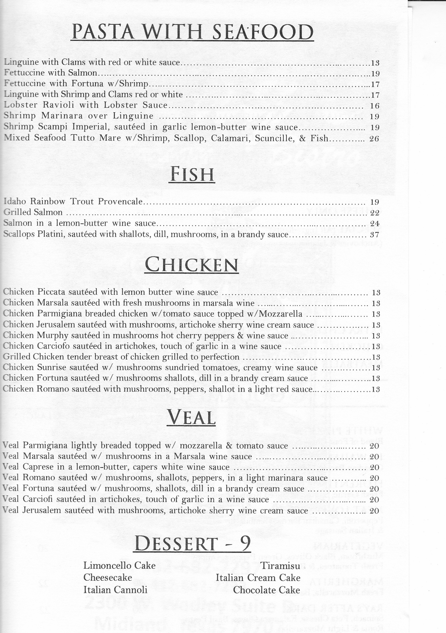 Italian – Midland Menus