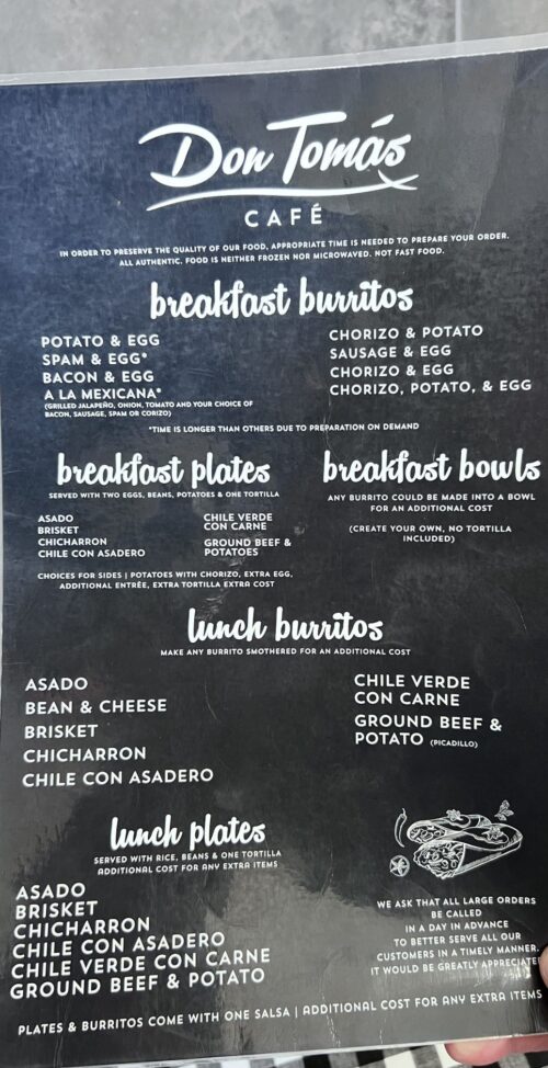 Don Tomás Café – Menu – Midland – Midland Menus
