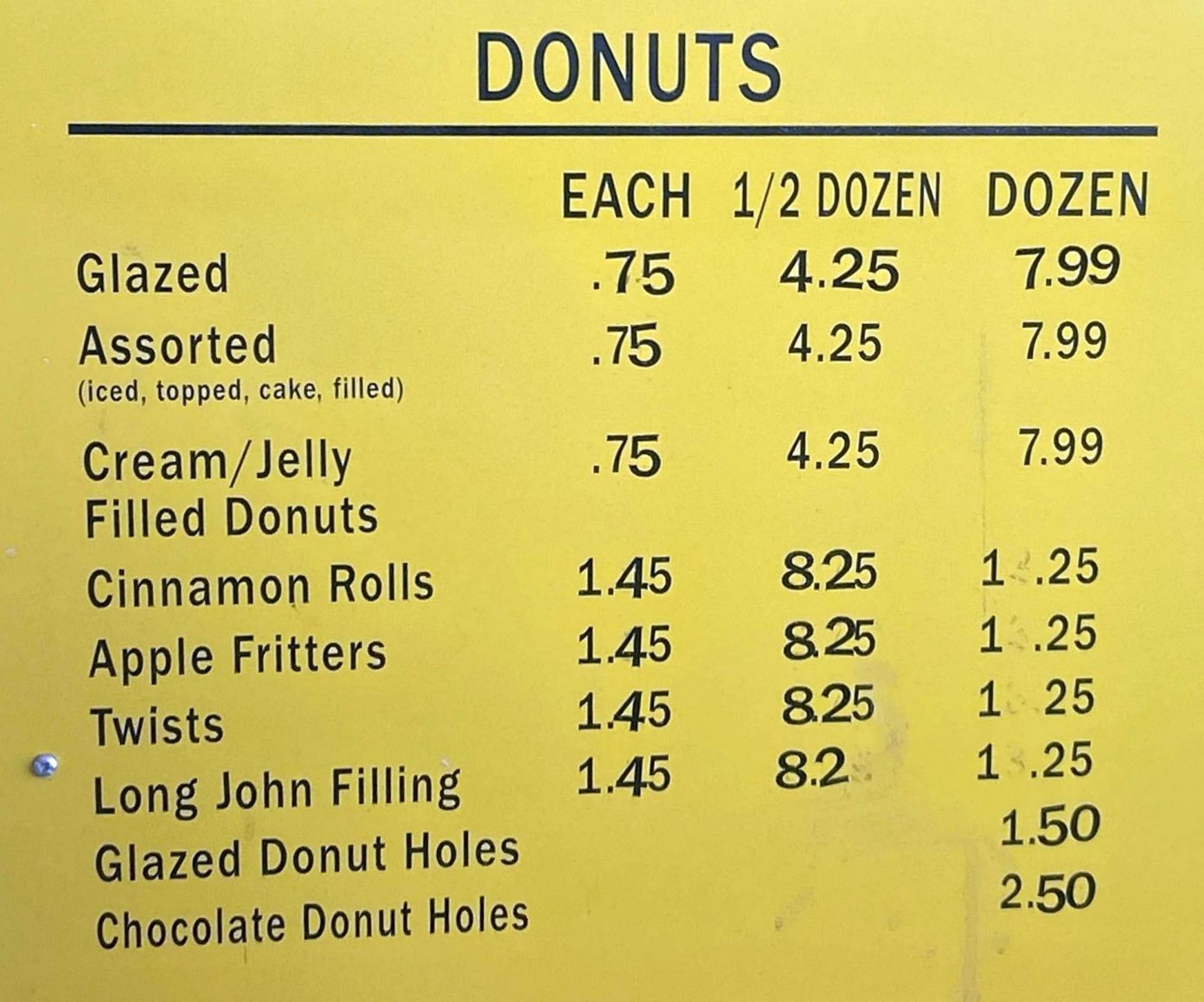 Jack N Jill Donut Shop – Menu – Midland – Midland Menus