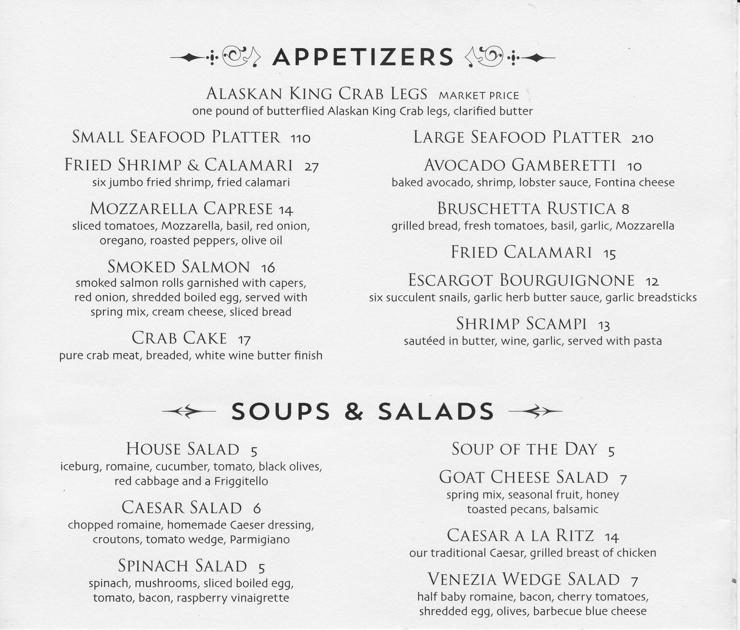 Venezia Restaurant – Menu – Midland – Midland Menus
