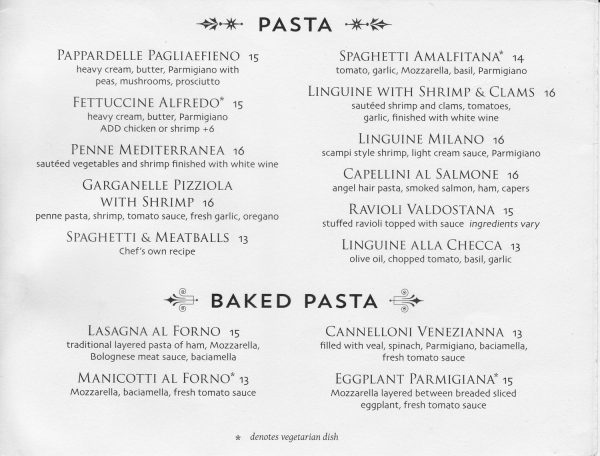 Venezia Restaurant – Menu – Midland – Midland Menus