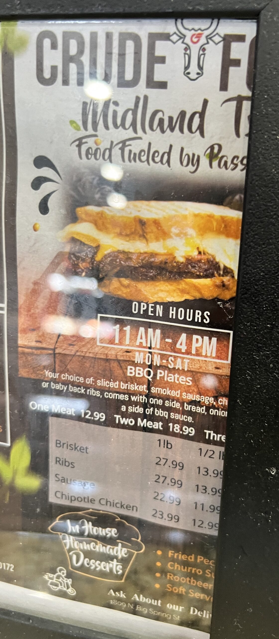 Crude Food BBQ – Menu – Midland – Midland Menus