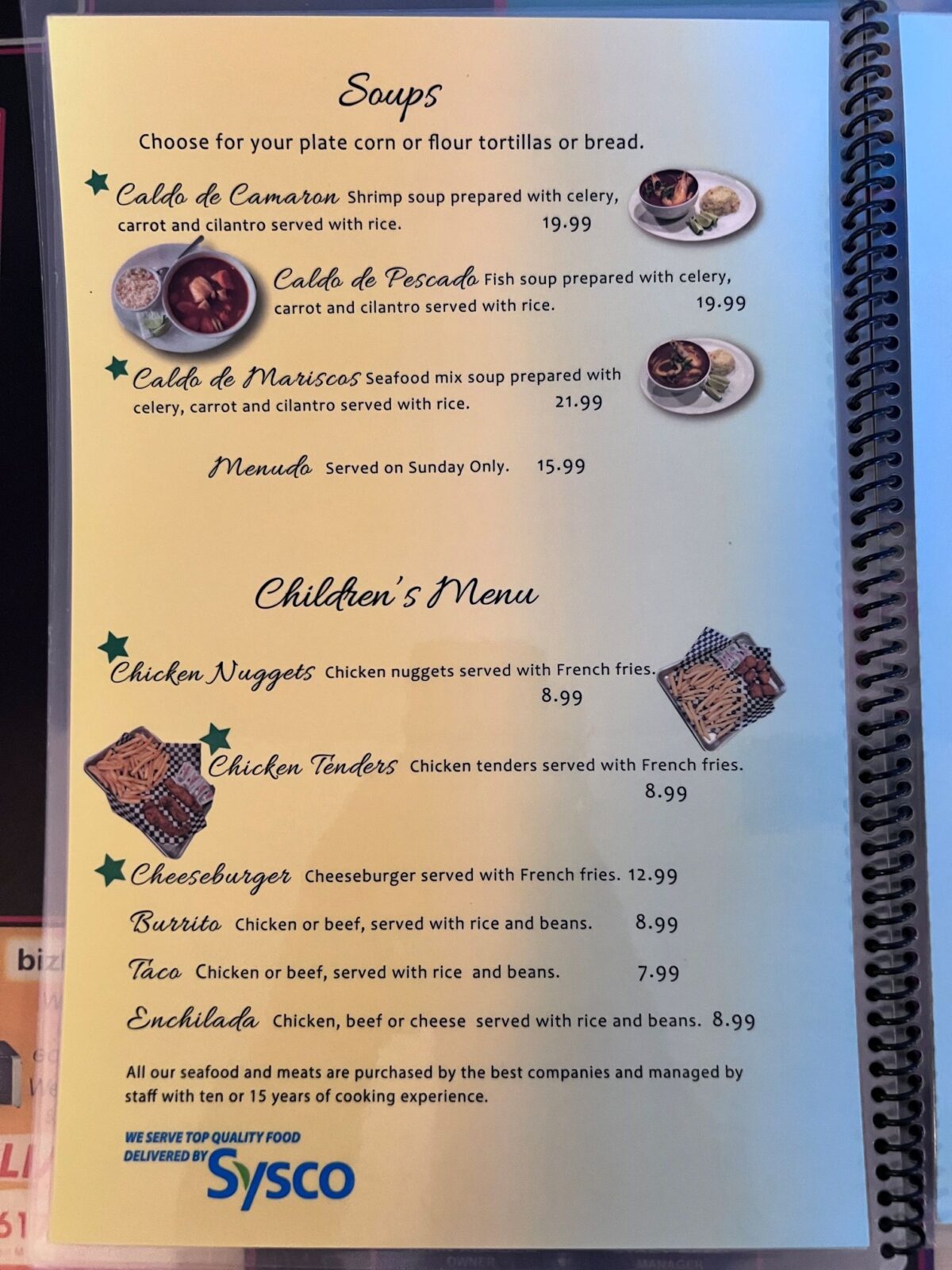 El Capitan – Menu – Midland – Midland Menus