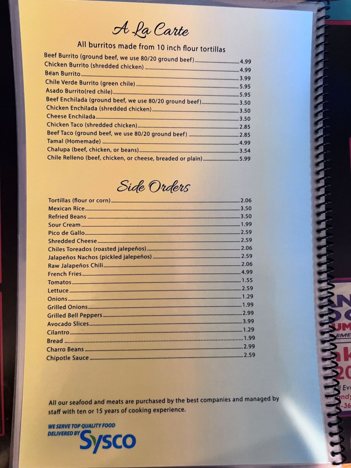 El Capitan – Menu – Midland – Midland Menus