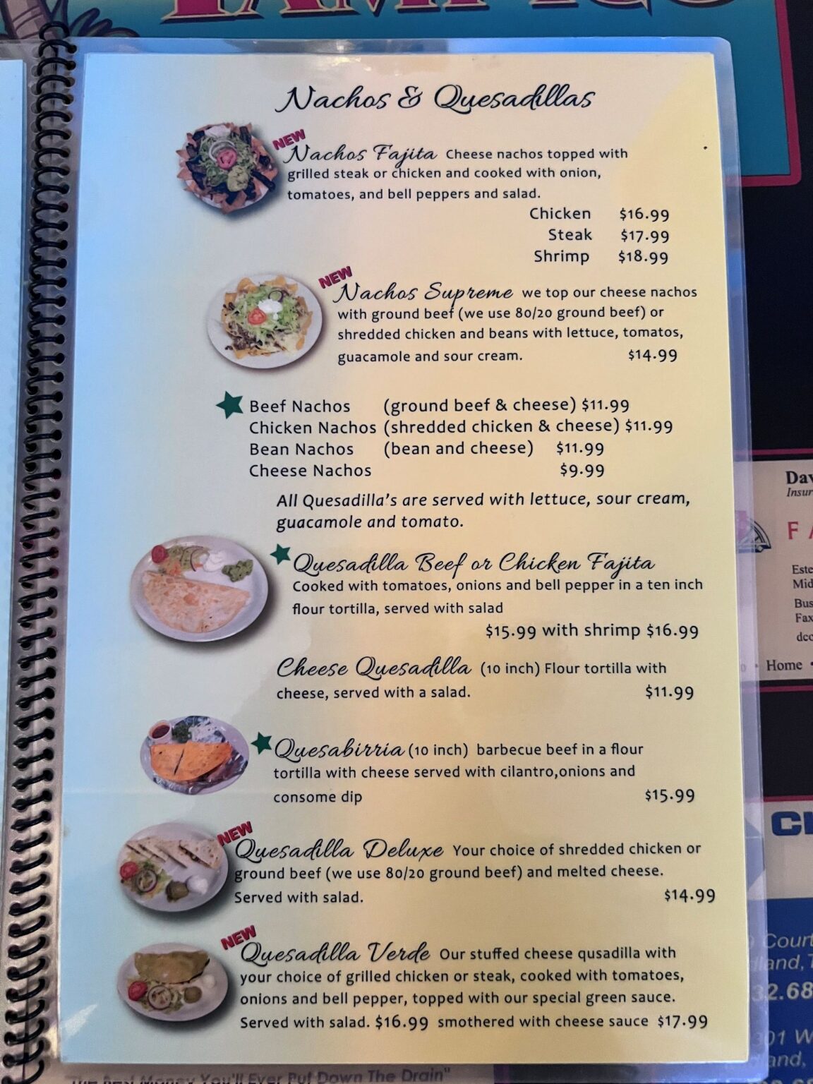 El Capitan – Menu – Midland – Midland Menus