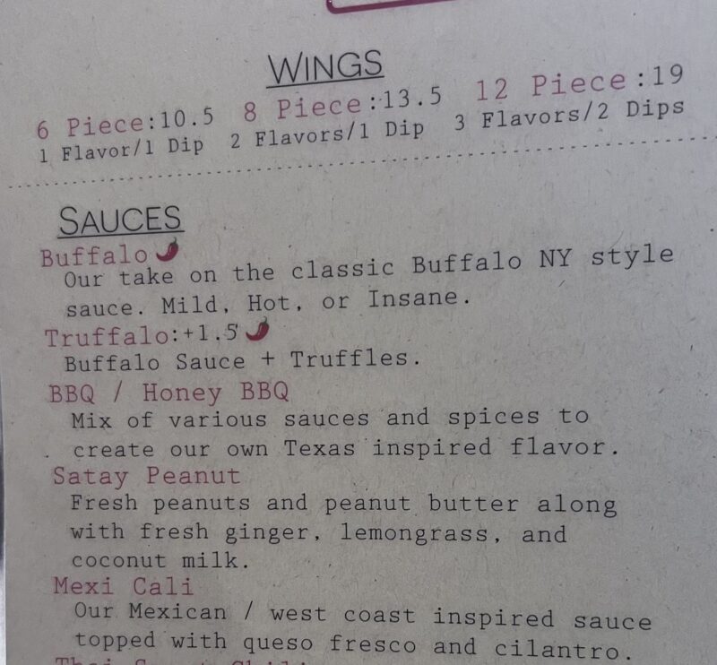 Fat Birds Wing Bar – Midland – Menu – Midland Menus