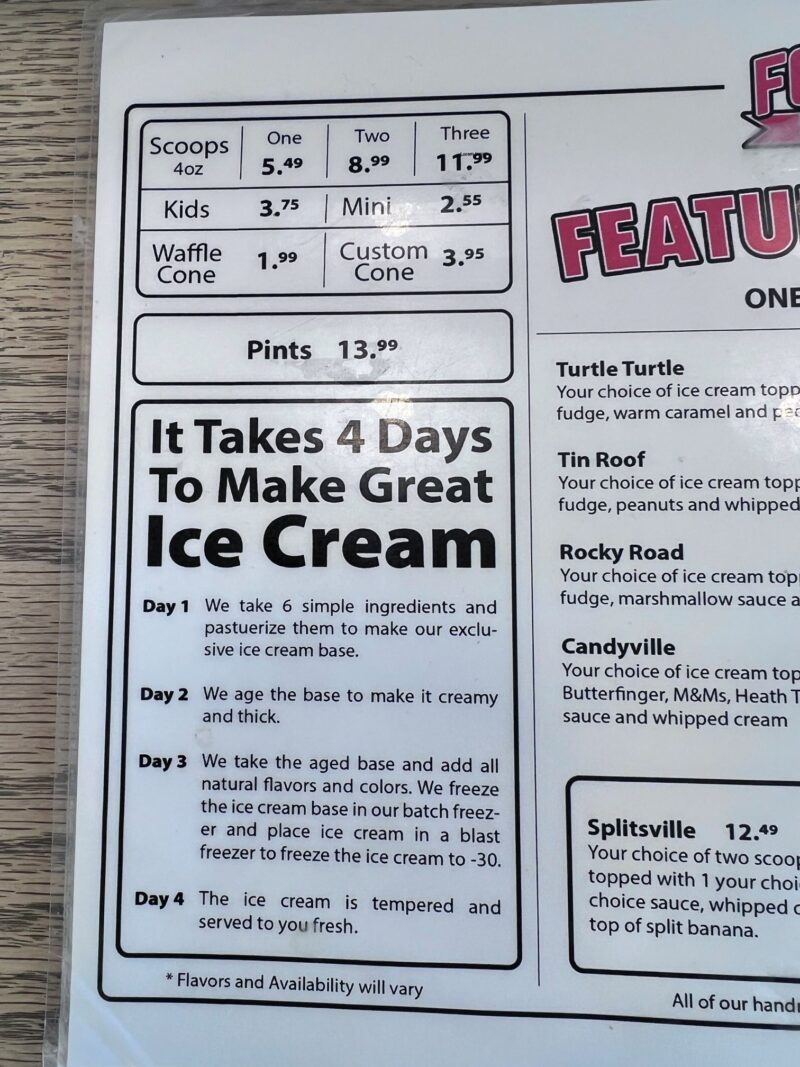 Fountainville Creamery & Soda Fountain – Midland – Menu – Midland Menus