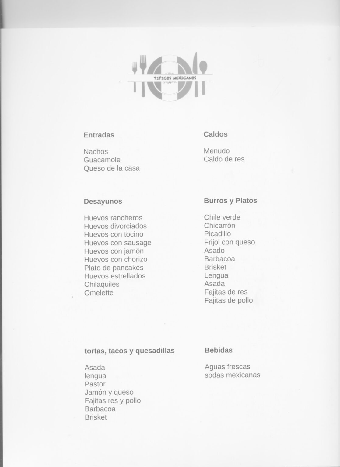 Gallego’s Restaurant – Menu – Midland – Midland Menus
