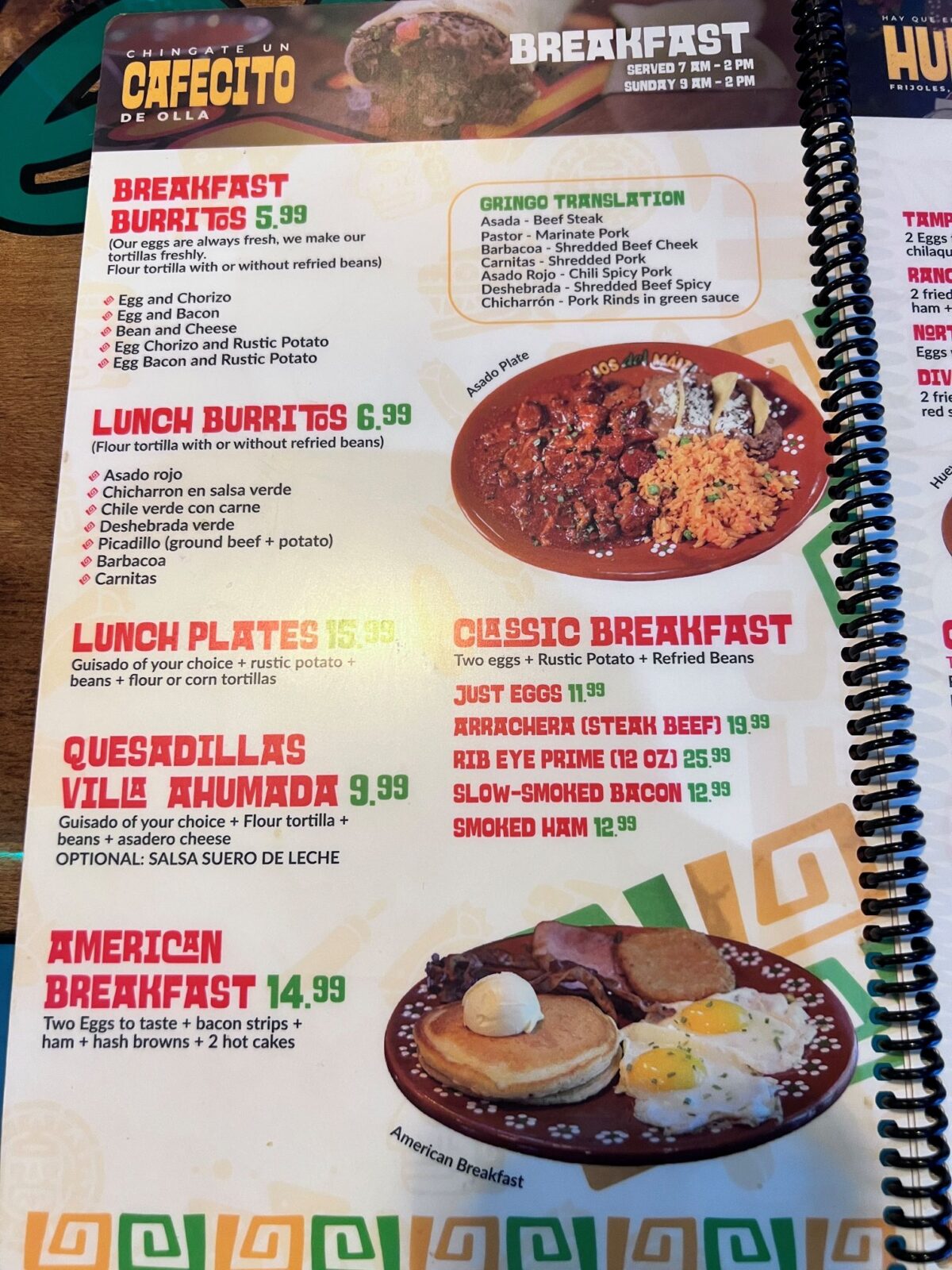 Hijos del Maiz – Midland – Menu – Midland Menus