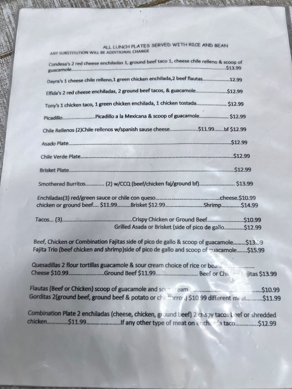 La Condesa – Midland – Menu – Midland Menus