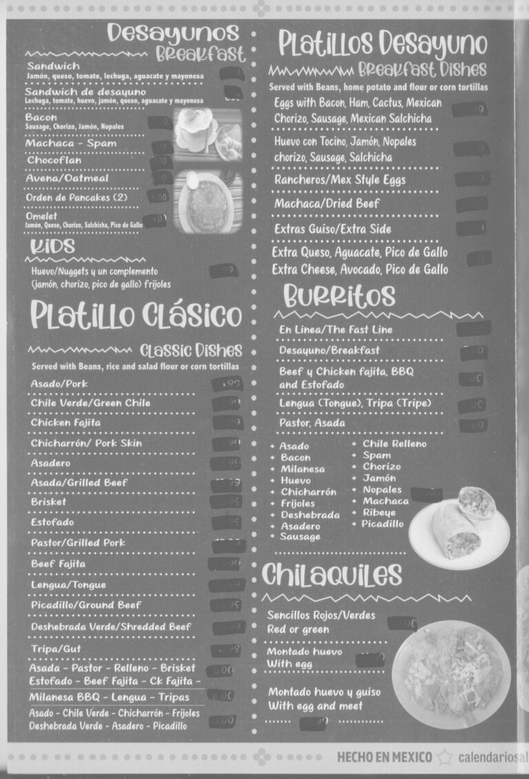 La Florida Mexican Restaurant – Midland – Menu – Midland Menus