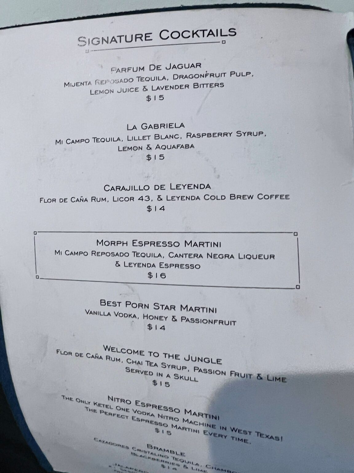 Leyenda Coffee & Tequila – Midland – Menu – Midland Menus