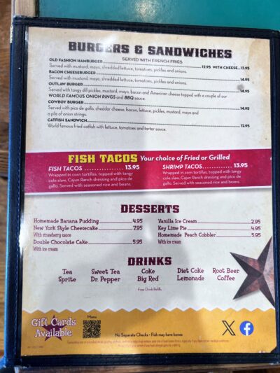 Clear Springs Restaurant – Midland – Menu – Midland Menus