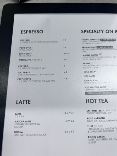 Kafeology – Midland – Menu – Midland Menus