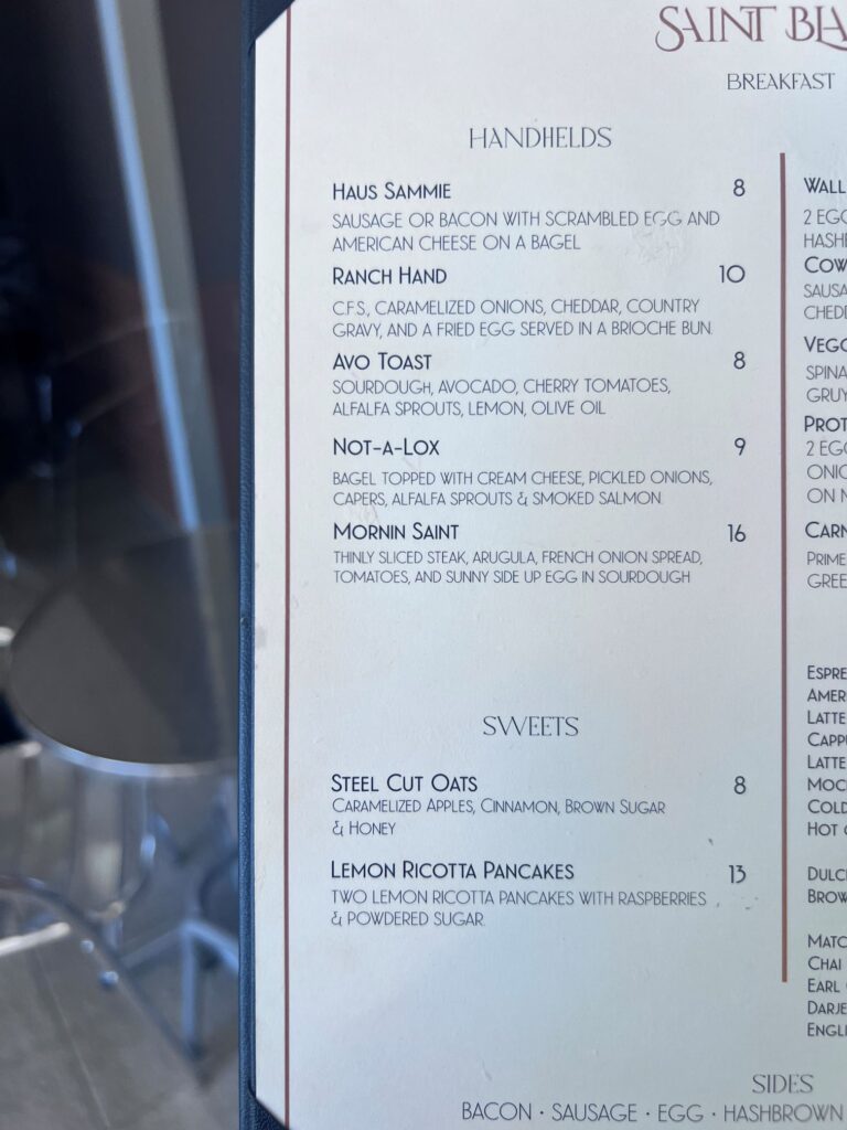 Saint Blaise – Midland – Menu – Midland Menus