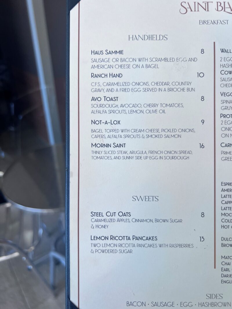 Saint Blaise – Midland – Menu – Midland Menus