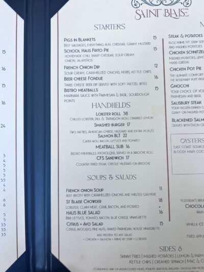 Saint Blaise – Midland – Menu – Midland Menus
