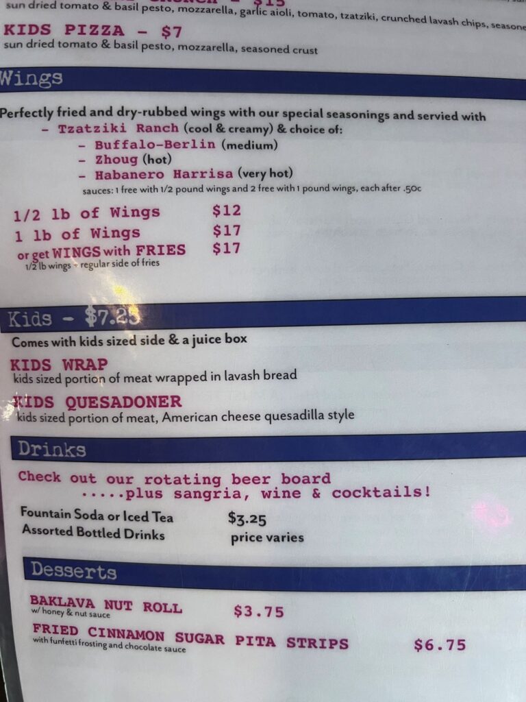 Spitz – Midland – Menu – Midland Menus