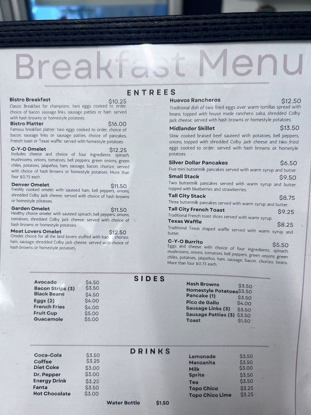Tall City Bistro – Midland – Menu – Midland Menus