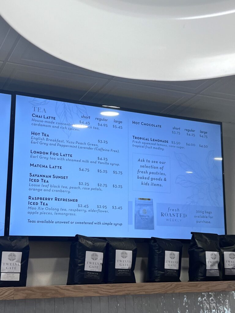 Twelve Gate Coffee Company – Midland – Menu – Midland Menus