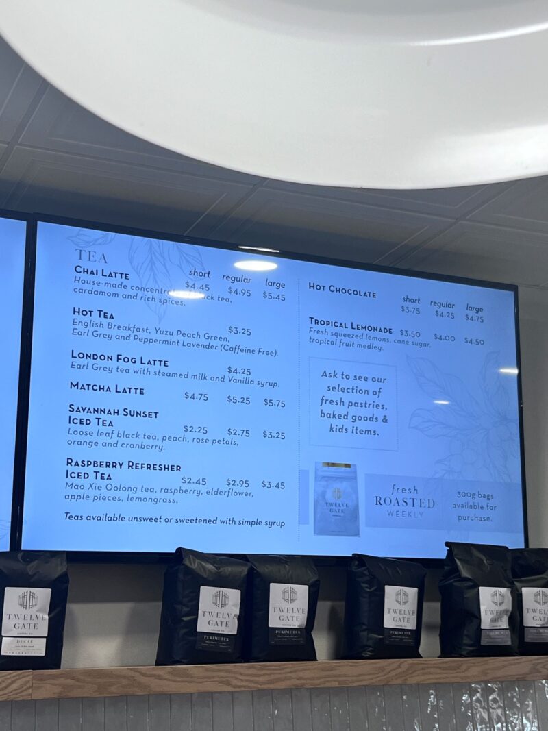 Twelve Gate Coffee Company – Midland – Menu – Midland Menus